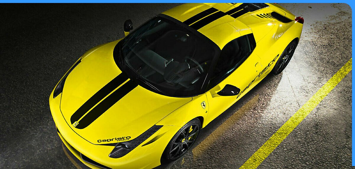 458 Spider mit Blick aufs Triebwerk - Auto