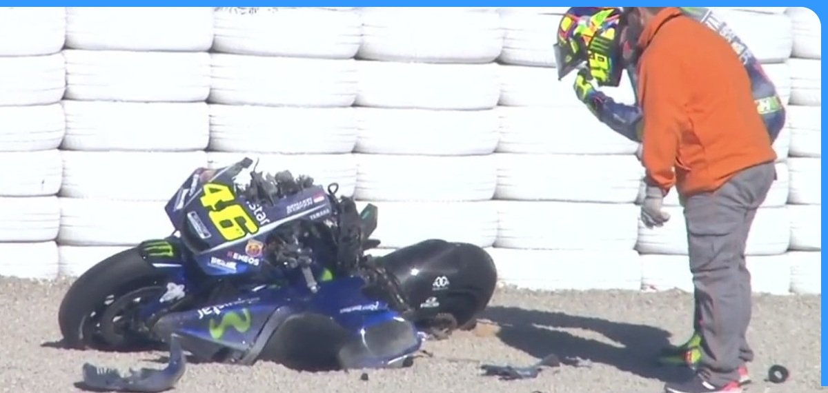 Valentino Rossi: Übler Crash beim MotoGP-Test in Valencia