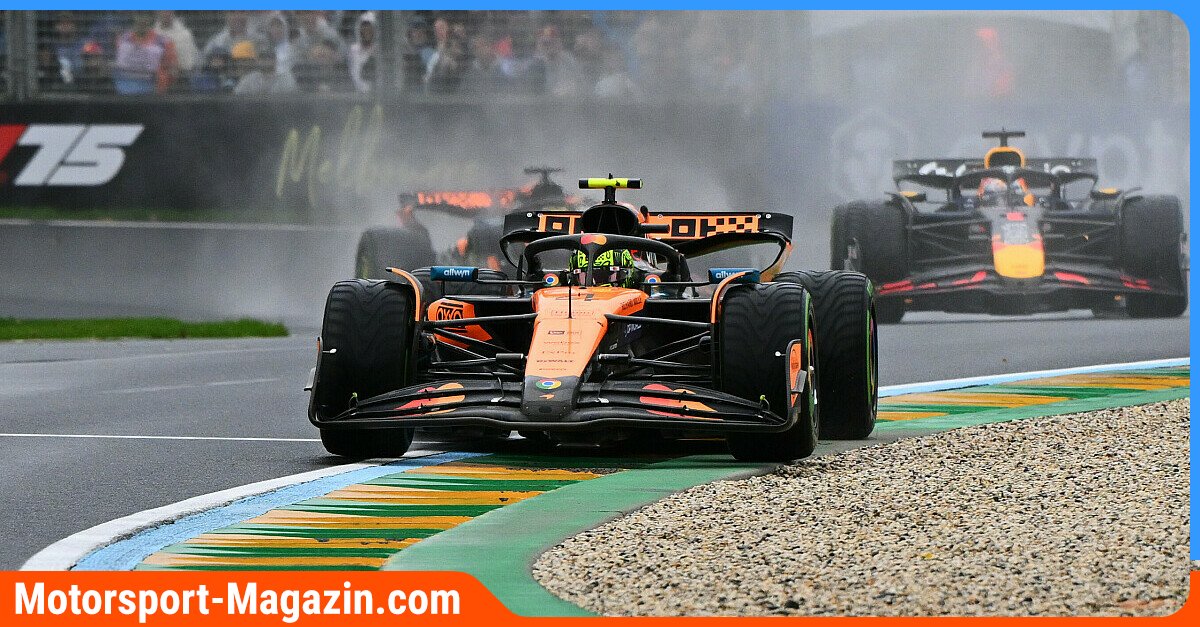Lando Norris rettet Sieg im Formel-1-Chaos vor Verstappen: Wildes Regen-Rennen in Australien